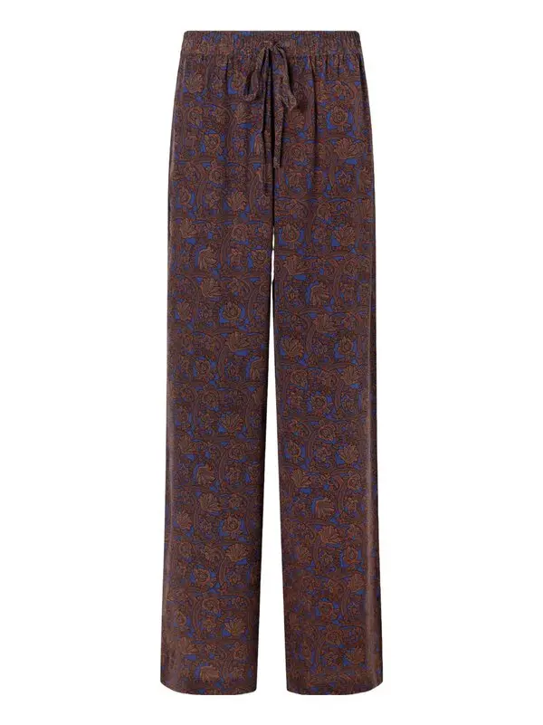 Matteau Printed Silk-crepe De Chine Straight-leg Pants - No