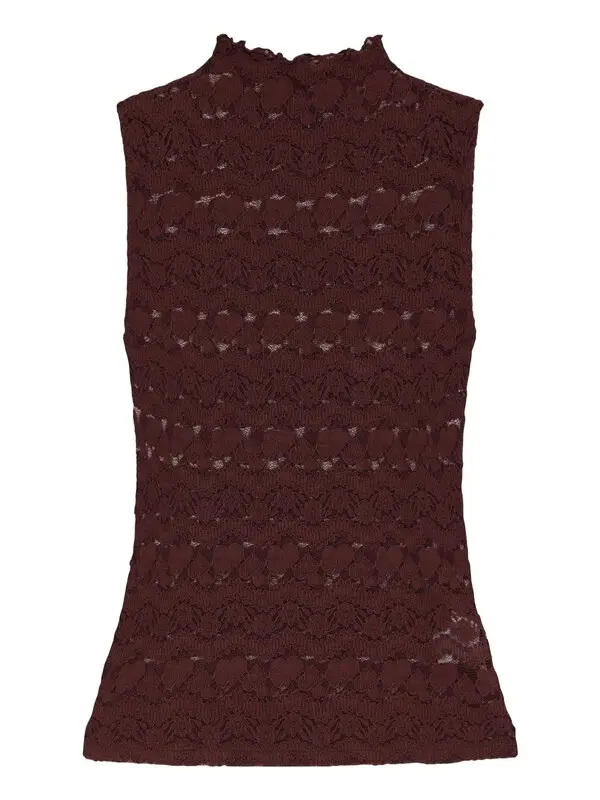Veronica Beard Lace High-neck Top - No