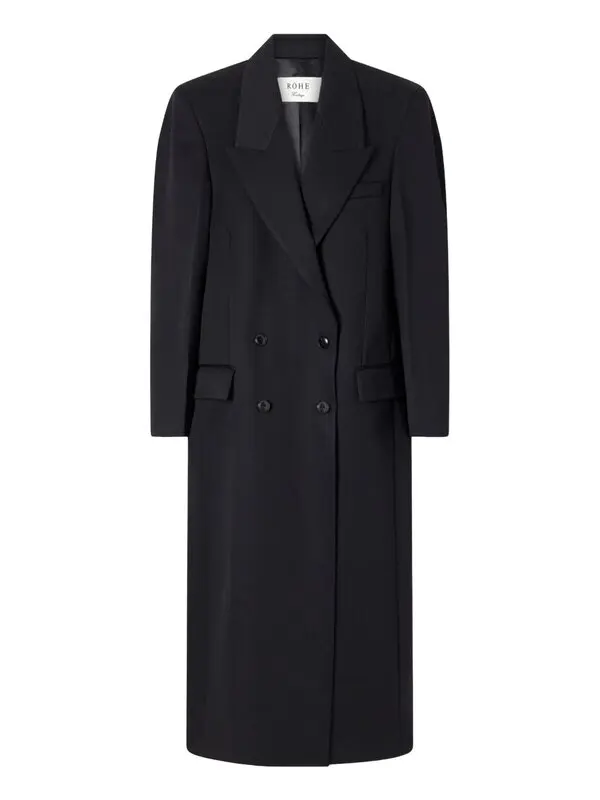 RÓHE Double-breasted Wool Coat - Black