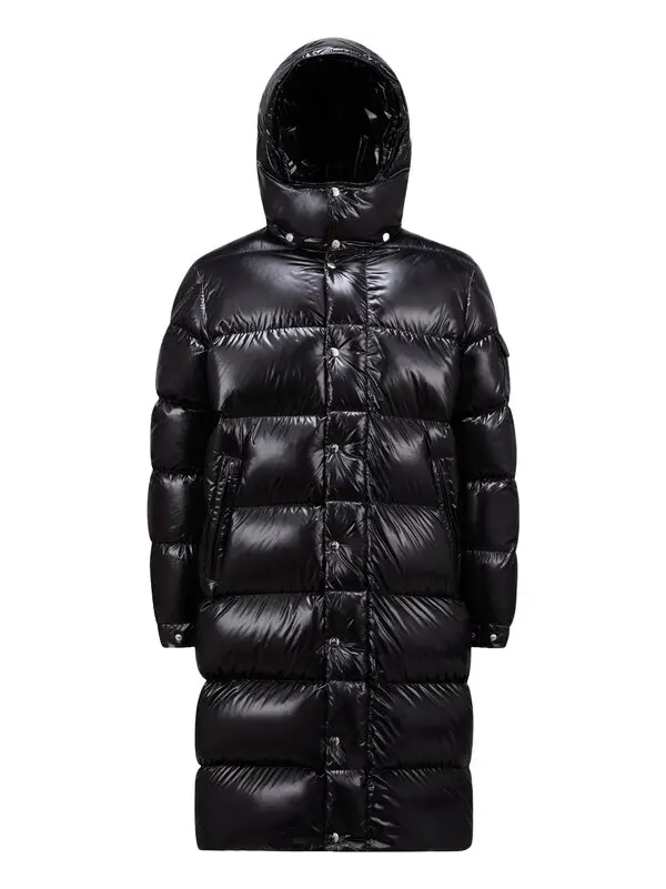 Moncler Hanoverian Logo Patch Quilted Coat - Black
