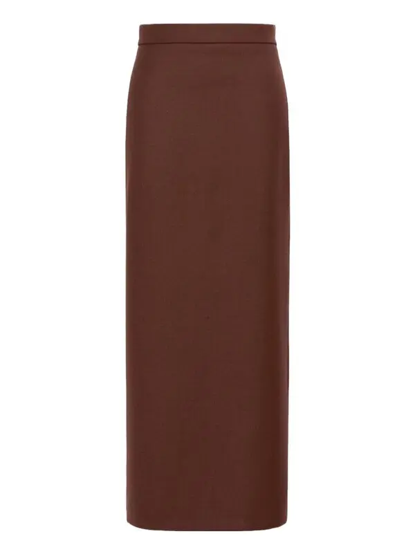 Max Mara Long Denim-effect Skirt - Rust