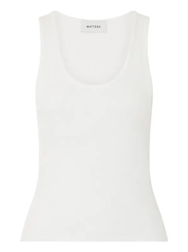 Matteau Ribbed Organic Cotton-blend Jersey Tank - No