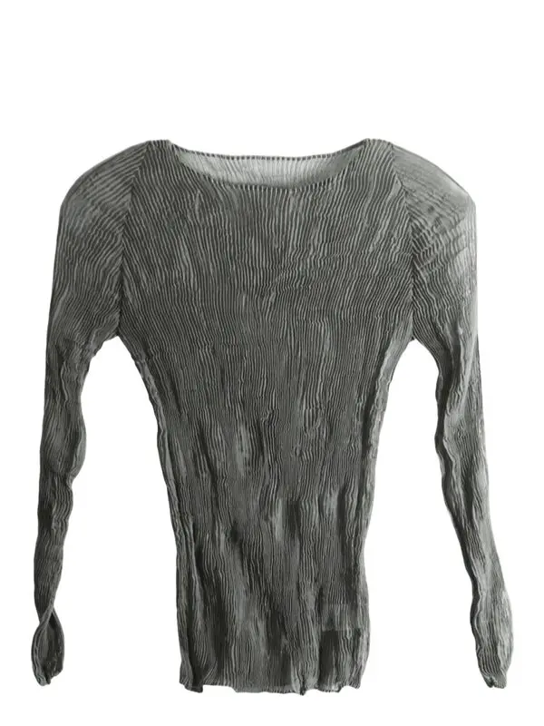 Issey Miyake Pleated Semi-sheer Top - Black