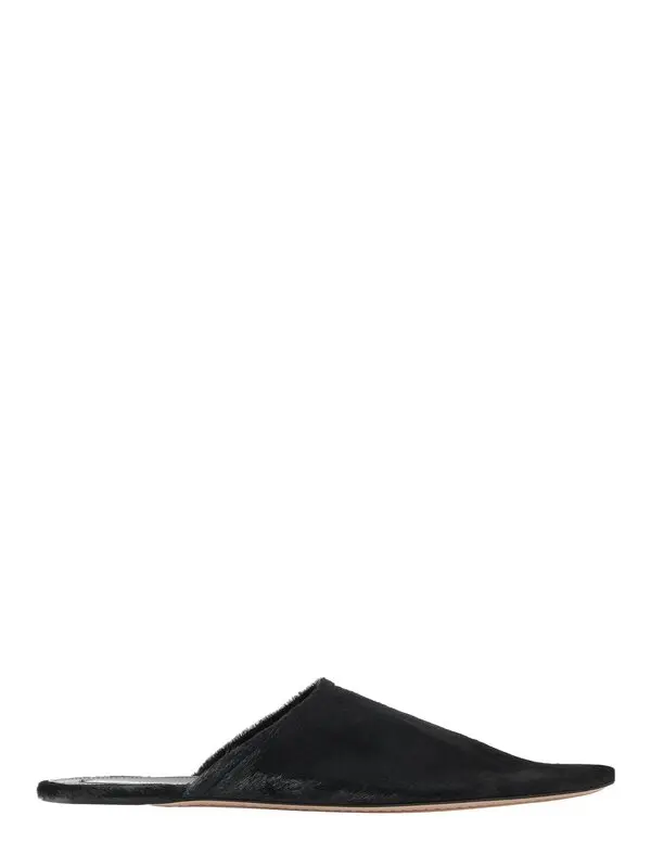 CHRISTEN Calf Hair Slip-ons - Black