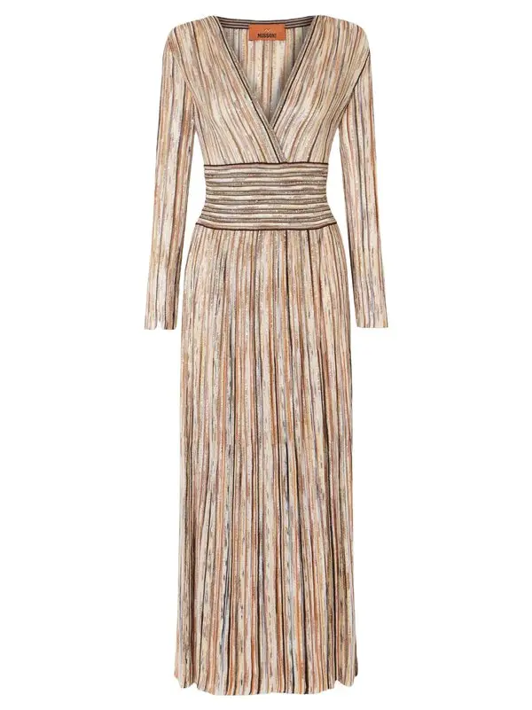 Missoni Sequin-embellished Striped Metallic Crochet-knit Midi Dress - No