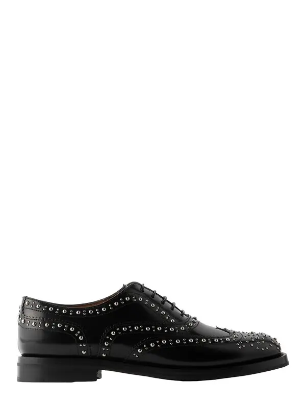 Church's Burwood Met Studded Glossed-leather Brogues - Black