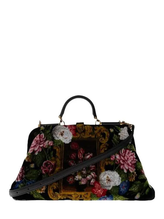 Dolce & Gabbana Patterned Shoulder Bag - Black