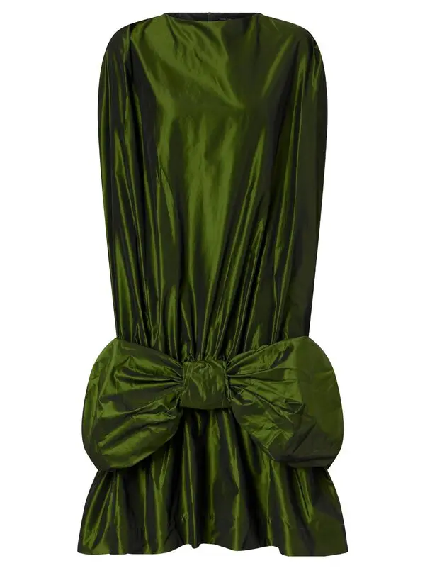 Simone Rocha Bow-detailed Taffeta Midi Dress - Black