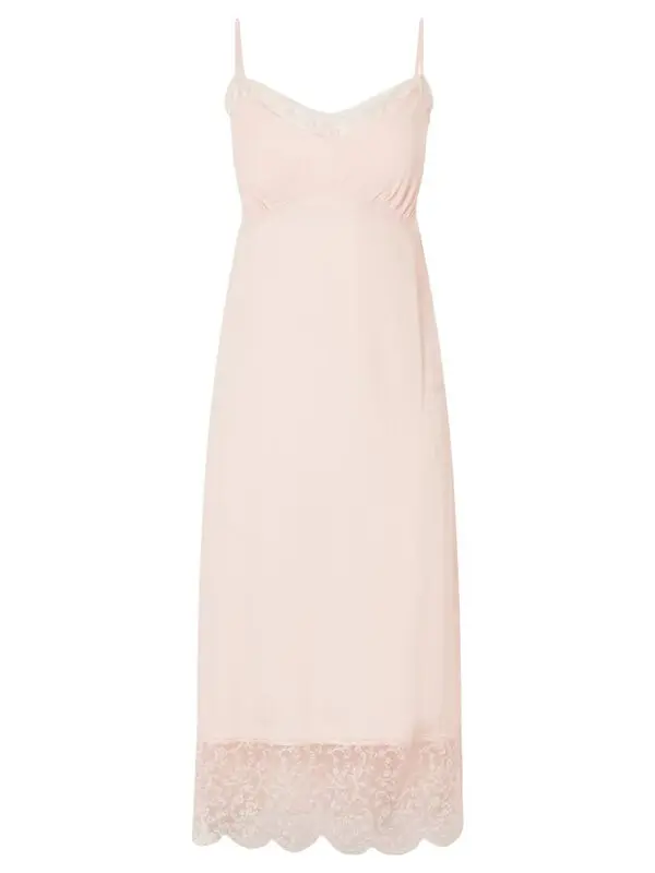 Simone Rocha Lace-trimmed Crepe De Chine Midi Dress - No
