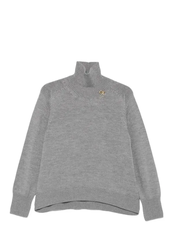Fabiana Filippi Embellished High-neck Sweater - Gray