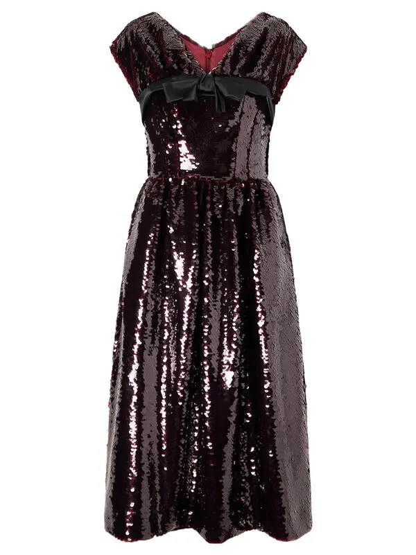 Simone Rocha Bow-detailed Sequined Midi Dress - No