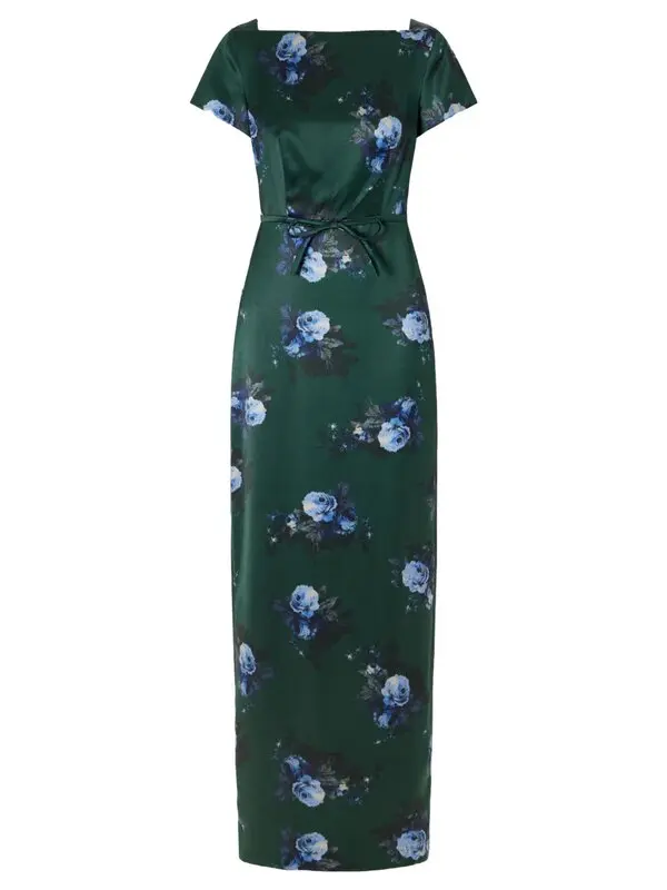 Erdem Duchess Bow-detailed Floral-printed Satin Gown - No