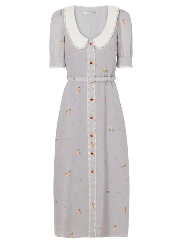 Alessandra Rich Chine Midi Dress - Gray