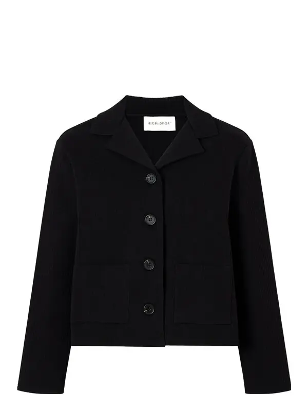 HIGH SPORT Ribbed Jacket - Black