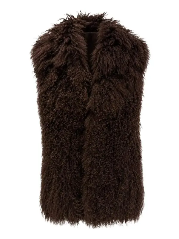YVES SALOMON Sleeveless Shearling Gilet - Black