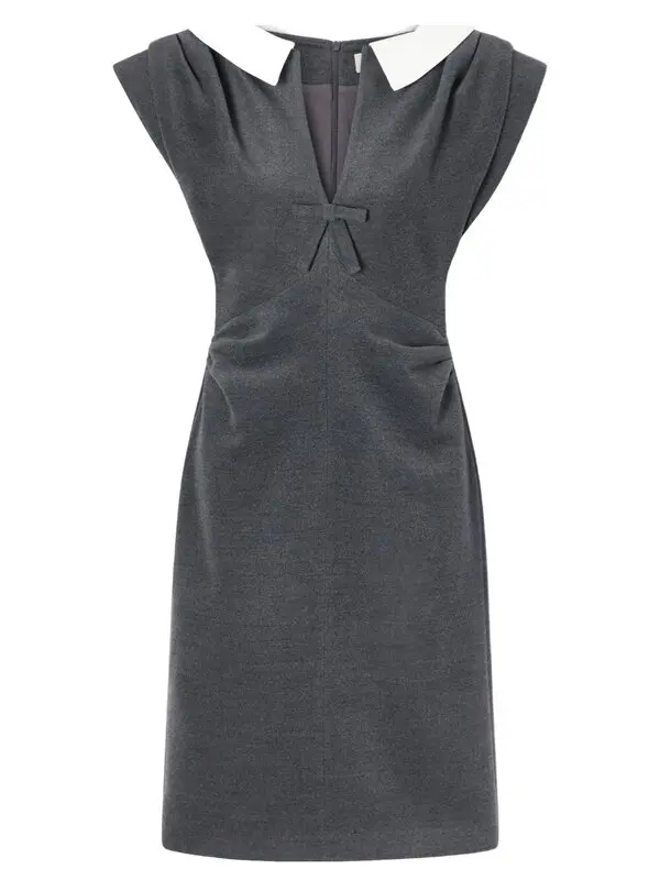 SHUSHU/TONG Gathered Wool-blend Midi Dress - Black