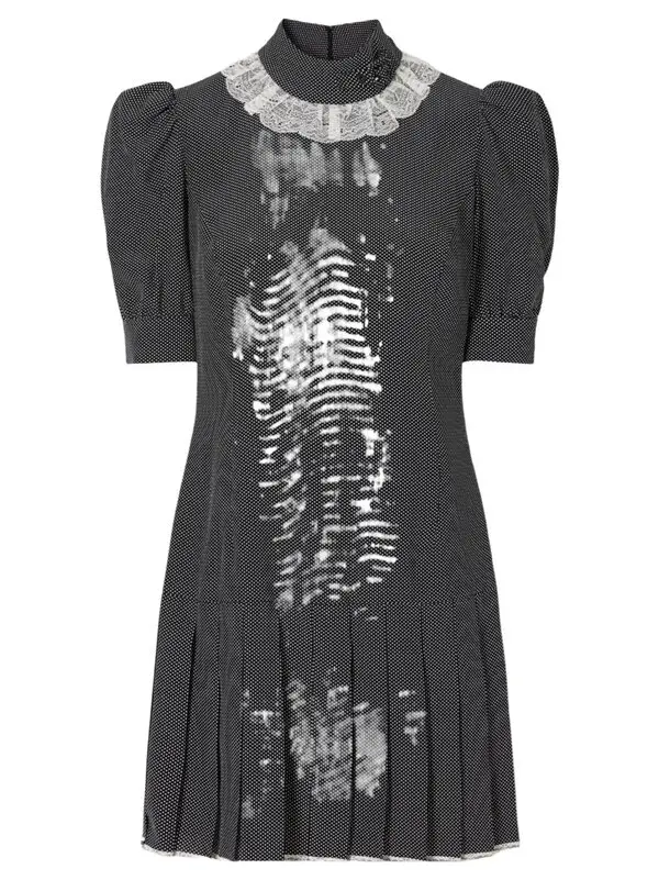 Alessandra Rich Chine Mini Dress - Black