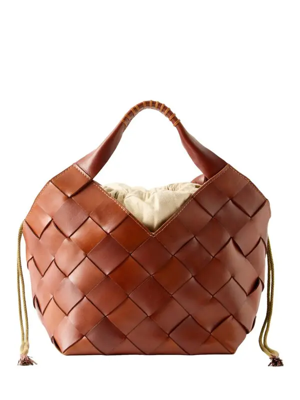 Dragon Diffusion Woven Leather Tote - Brown