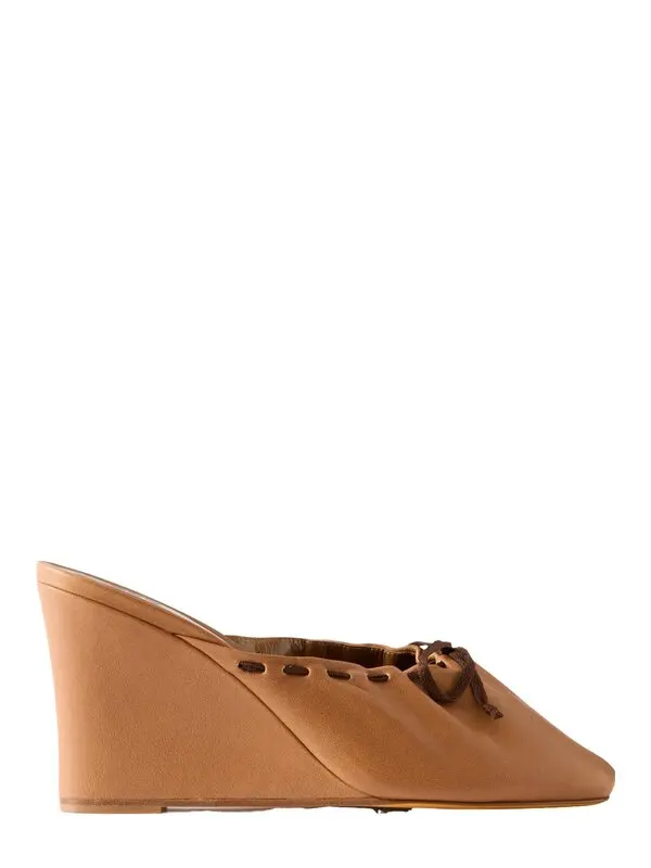 MARYAM NASSIR ZADEH Ballet Leather Wedge Mules - No