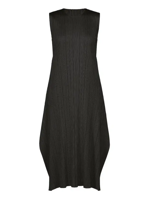 Issey Miyake Sleeveless Pleated Dress - Black