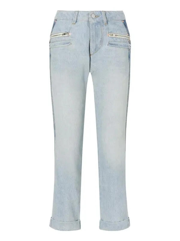 Isabel Marant Étoile Cropped Mid-rise Straight-leg Jeans - Gray