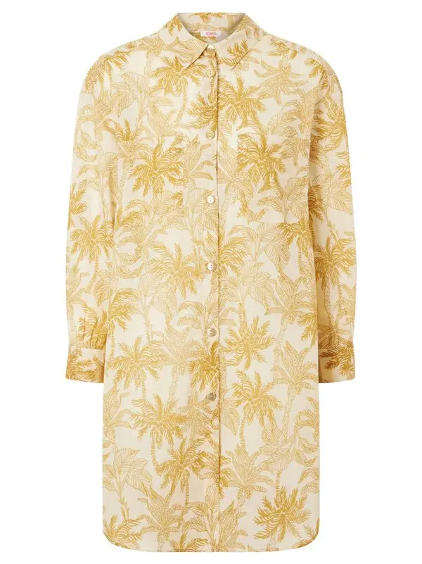 ERES Exotic Print Cotton Chiffon Shirt Dress - No
