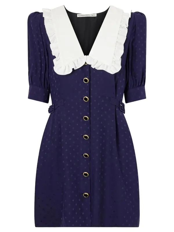 Alessandra Rich Ruffled Silk-jacquard Mini Dress - No