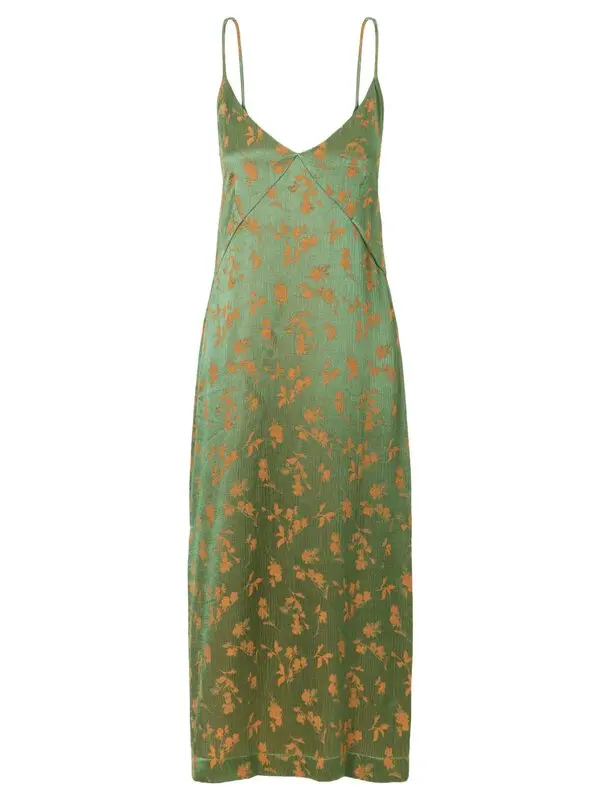 Dries Van Noten Floral-jacquard Satin Midi Dress - No
