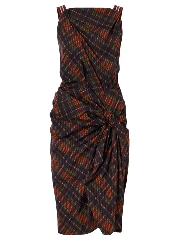 Dries Van Noten Draped Gingham Dress - No