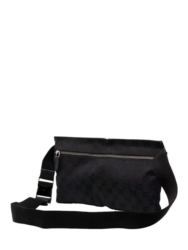 Gucci 2000-2015 Gg Canvas Double Pocket Belt Bag - Black