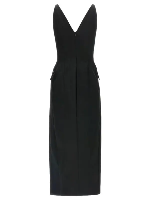 Sportmax V-neck Maxi Dress - Black