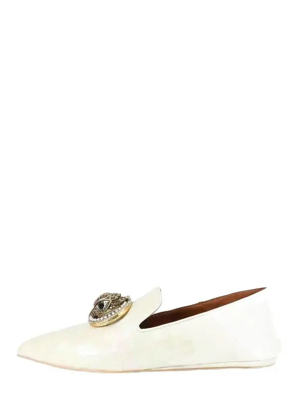 Kurt Geiger 225 Chelsea Crocodile-effect Pointed-toe Loafers - Neutrals