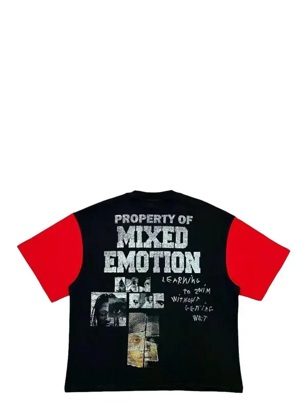 Mixed Emotion Fracture Graphic-print T-shirt - Black