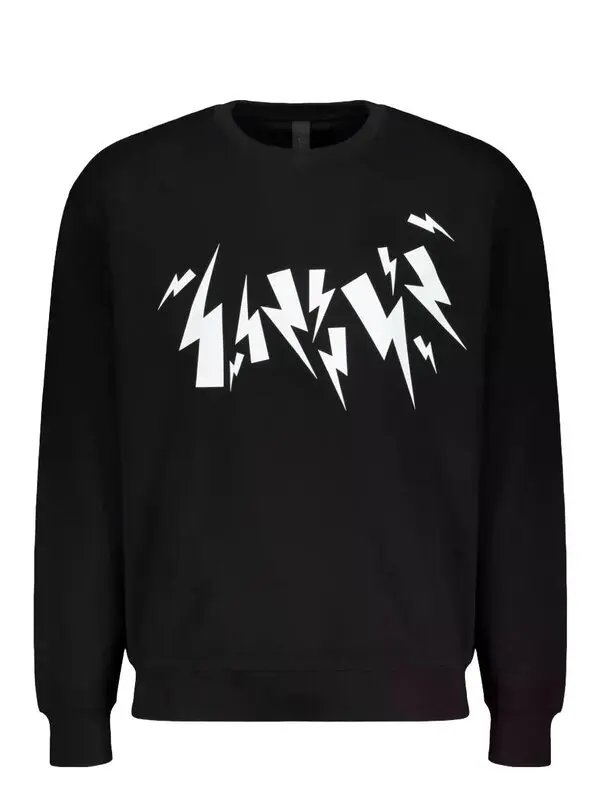 Neil Barrett Fair Isle Thunderbolt Sweatshirt - Black