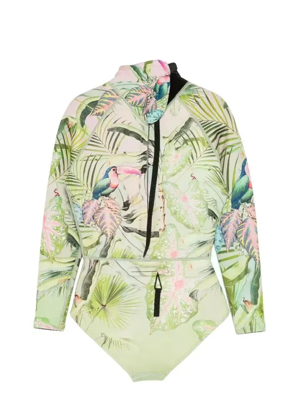 Cynthia Rowley Floral-print Wetsuit - Green