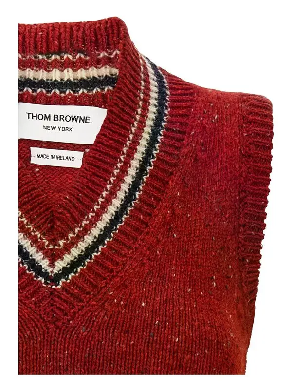 Thom Browne Hector Intarsia-knit Vest - Red