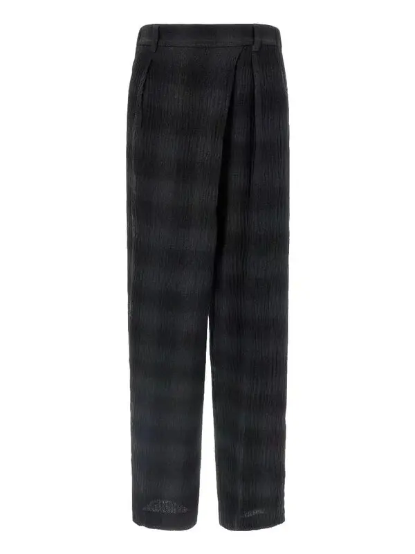 TELA Victor Crinkled-effect Trousers - Black