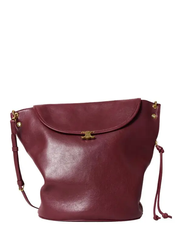 Celine Soft Triomphe Bucket In Shiny Lambskin - Silas