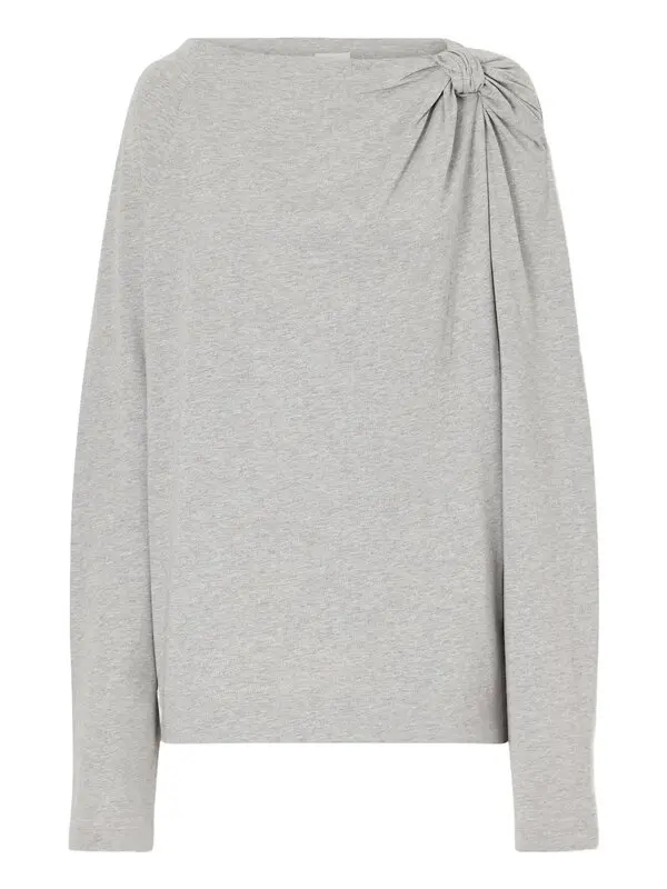 Dries Van Noten Gathered Cotton-jersey T-shirt - Gray