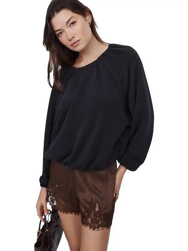 Scotch & Soda Gathered Modal Sweatshirt - Phantom