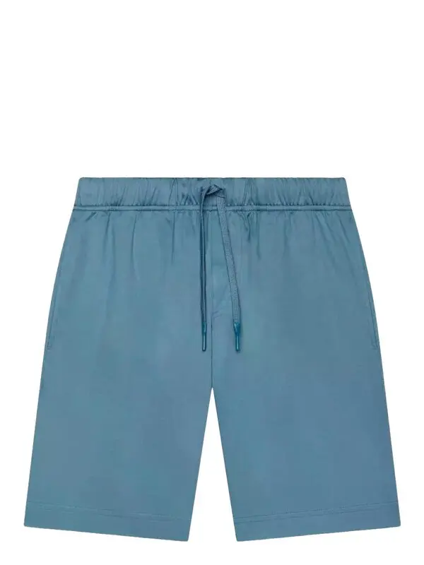 VALENZA Drawstring-waist Cotton Track Shorts - Blue