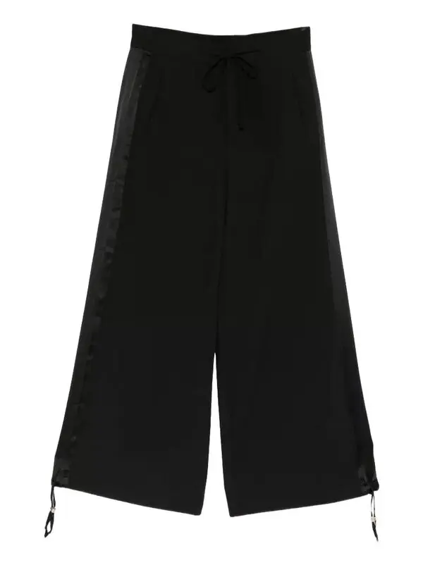 Cynthia Rowley Satin-stripe Drawstring Trousers - Black