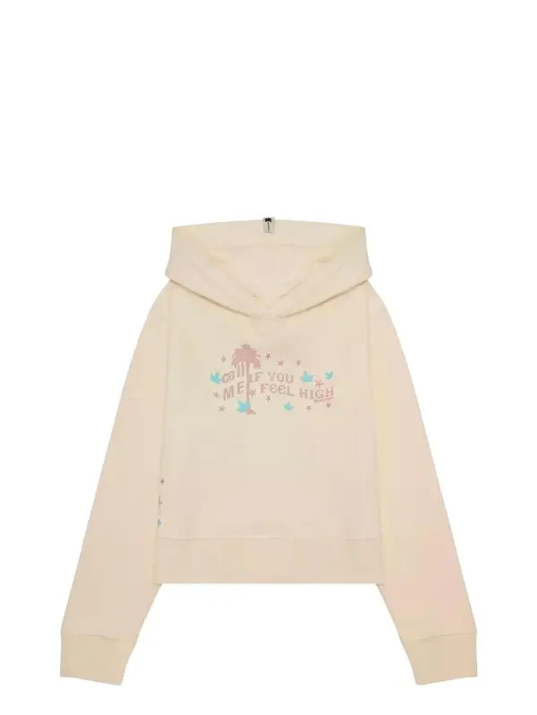 Palm Angels Feel High Graphic-print Hoodie - Neutrals