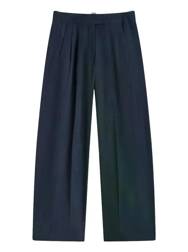 Scotch & Soda Pleated Wide-leg Trousers - Blue