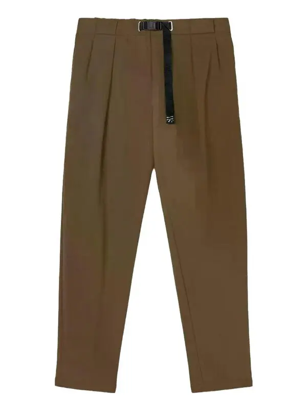 WHITE SAND Belted Pleated Trousers - Brown