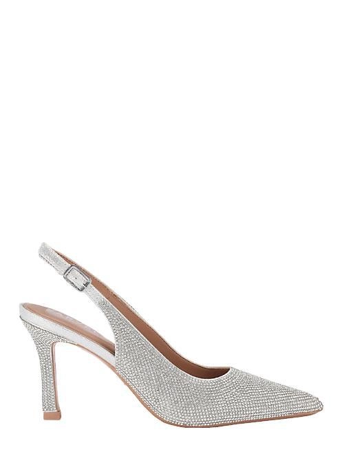 Carvela Corletta Heeled Woven Sling-backs - Silver