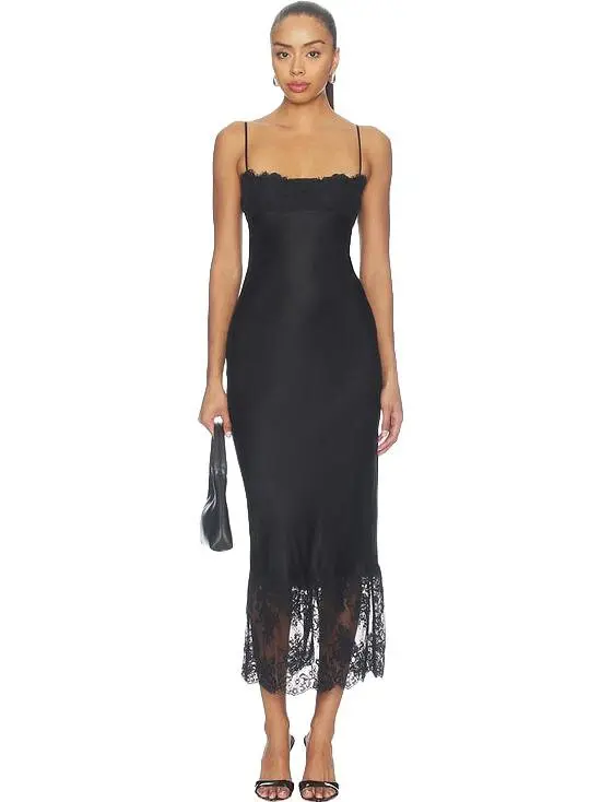 STONE COLD FOX X Carmela Midi Dress - Black