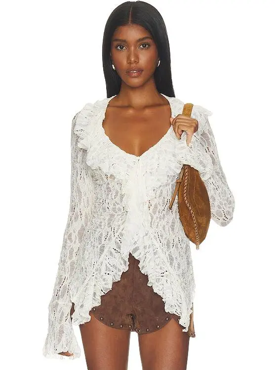 Free People Laney Cardigen Top - Ivory
