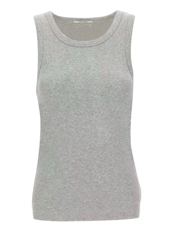 ENTIRE STUDIOS Ribbed Racerback Tank Top - Grey