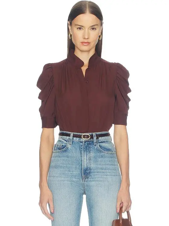 FRAME The Gillian Top In Mauve - Currant